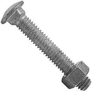 Carriage Bolts 5/16-18 x 2": w/Nuts Galvanized Carriage Bolt ~ Coarse Thread (2 inches Long) (25 Pieces) - Chain Link Fence Carriage Bolt w/Nuts