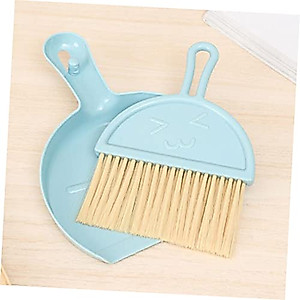 GOOHOCHY 4 Sets Desktop Fan Broom Portable Brush Mini Household Cleaning Supplies Table Handy Brush Handheld Broom Small Pan Table Cleaner Tool Small Broom Desktop Broom Dust Pan Plastic
