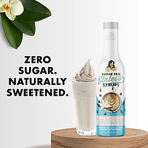 Miss Mary's Madagascar Vanilla Sugar Free Coffee Syrup- Stevia Based, No Sugar Alcohols or Sucralose, No Artificial Sweeteners, Natural Ingredients, Coffee Tea Cocoa Dessert, Keto Friendly, 1 Pack