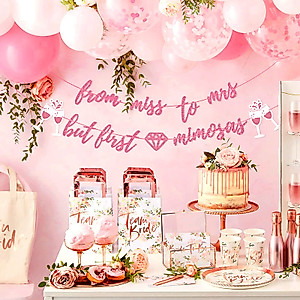 Bachelorette Party Decorations, But First Mimosas Banner Bridal Shower Decorations Rose Gold Mimosa Bar Sign Banner Party Decorations Birthday Wedding Centerpieces