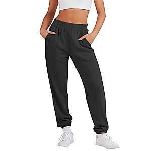 Women's Cinch Bottom Sweatpants Pockets High Waist Spory Gym Athletic Fit Jogger Pants Lounge Elastic Waist Stretchy Trousers