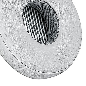 Geekria QuickFit Protein Leather Replacement Ear Pads for JBL Everest 300, V300BT Headphones Ear Cushions, Headset Earpads, Ear Cups Repair Parts (White)