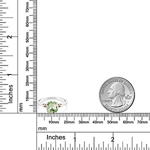 Gem Stone King 925 Sterling Silver & 10K Rose Gold 8MM Cushion Gemstone Birthstone Engagement Ring | Wedding Anniversary Promise Ring For Women | Size 5,6,7,8,9