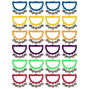 MUSCELL Jingle Bells, 24 Pcs Christmas Hand Bells Jingle Bells, Brightly Colored Musical Instruments Jingle Bells Gift for Children Party, Classroom and Show, for 3+Years Old
