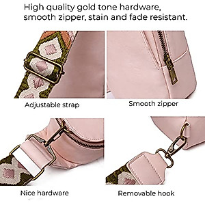 Sanxiner Sling Bag for Women,Light weitght Chest Bag with Wide Strap,Crossbody Fanny Packs for Women,Faux Leather Satchel Backpack (1-Brown)