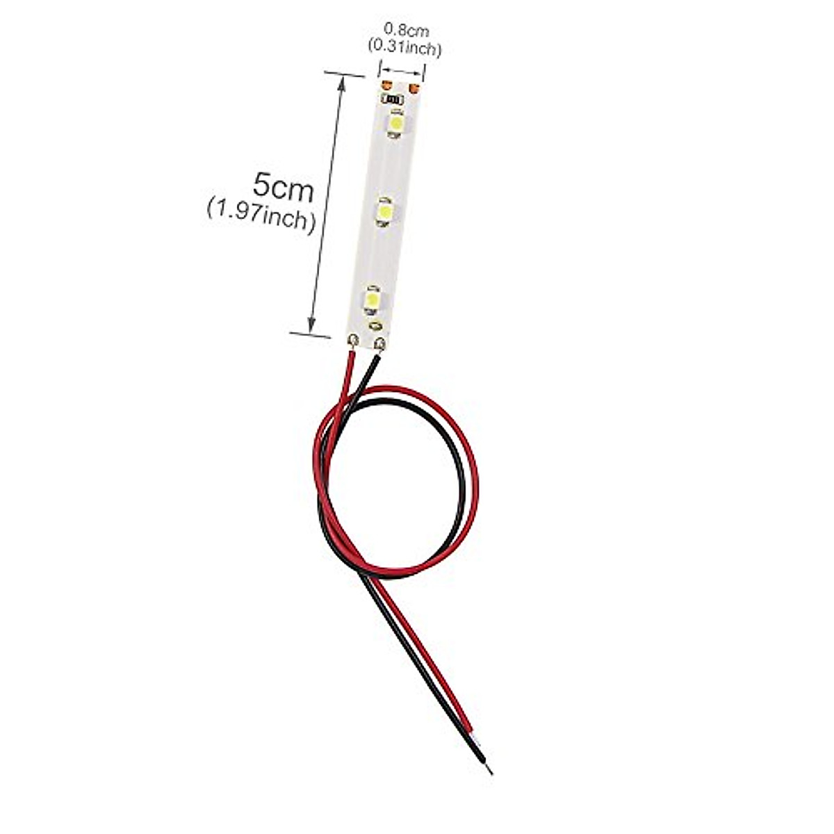 DD01W 10pcs Pre Wired White Strip Led Light Self-Adhesive Flexible 3528 SMD LED12V ~ 18V