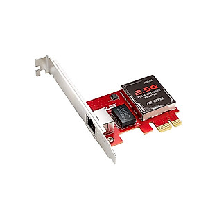 ASUS PCE-C2500 2.5G Base-T PCIe Network Adapter with backward compatibility. Supporting 2.5G/1G/100Mbps, RJ45 Port