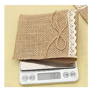 10 Pcs Burlap Lace Utensil Cutlery Holders Cutlery Pouch Knifes Forks Bag for Vintage Natural Wedding Bridal Shower Tableware Christmas Party (4x8inch)