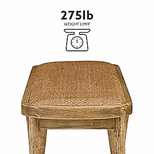 Linon Natural Bentwood Woven Rattan Seat Hank Bench