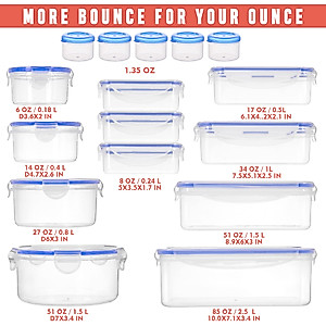 RockBerry 32 Pcs Large Plastic Food storage containers-85 oz to Sauces Box Stackable Kitchen storage bowls sets-BPA Free Leak proof with lids airtight-Microwave freezer safe lunch boxes