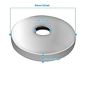 Shower Escutcheon Plate, Shower Flange Cover - Modern Shower Arm Flange 3.5” Extra Large | Universal Escutcheon Brushed Stainless Steel Replacement Cover Plate, Fits Standard 1/2" shower Pipes
