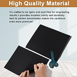 Silunkia 28 Sheets Black Cardstock 8.5 x 11 for Brrthday Decorations, 250gsm/92lb Heavyweight Black Construction Paper Card Stock for DIY Cards Making, Scrapbooking, Greeting Cards, Invitations