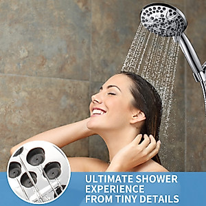 Iopsk High Pressure Shower Head with Handheld,10 Spray Settings Detachable Handheld Shower Head, Hand Held Rain Showerhead with 60 Inch Stainless Steel Hose and Adjustable Bracket(Chrome)