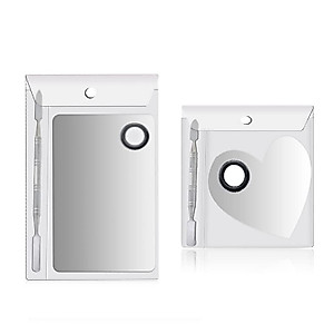 Nunobob 2 Pack Makeup Palette,Stainless Steel Cosmetic Mixing Palette with Spatula Tool for Foundation Nail Art Eyeshadow, Silver