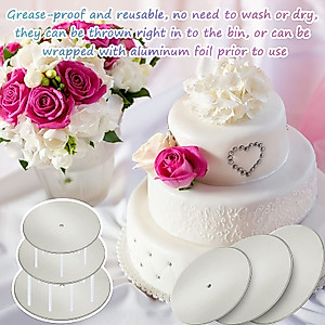 98 Pieces Cake Tier Stacking Kit Sturdy Round Cake Boards 6 Inch, 8 Inch, 10 Inch with Parchment Paper Round and Plastic Cake Dowel Rods for Tiered Cakes for Wedding Birthday Party