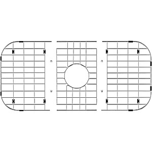 SANNO Sink Protector Grid 26"L X 14"W, Sink Rack Sink Protector Bottom Grid Centered Drain Hole, 304 Stainless Steel for Kitchen Sink Grate