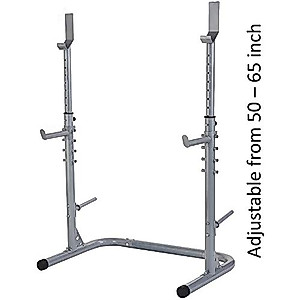 BalanceFrom RS 60 Multifunctional Workout Station Adjustable Olympic Workout Bench with Squat Rack, Leg Extension, Preacher Curl, and Weight Storage, 800-Pound Capacity, Gray