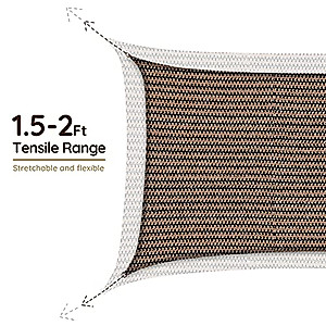 Quictent 20X20FT 185G HDPE Square Sun Shade Sail Canopy 98% UV Block Outdoor Patio Garden with Hardware Kit (Brown)