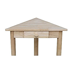 International Concepts Corner Accent Table, Unfinished