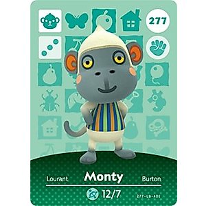 Monty - Nintendo Animal Crossing Happy Home Designer Amiibo Card - 277