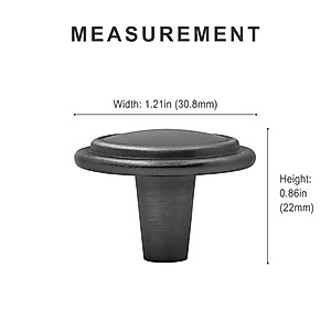 HESTIA HARDWARE 10 Pack | Pewter Vintage Knobs | 1-1/4 Inch Antique Silver Kitchen Cabinet Knobs | Drawer Pulls and Knobs, Dresser Knobs, and Closet Knobs | Knobs for Cabinets and Drawers (Z6.10.B)