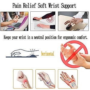 LONNAONE Wrist Rest Support Mouse Pad,Ergonomic Memory Foam Mouse Mat 9x10in Non-Slip Rubber Base Pain Relief Mousepad for Computer, Laptop(Beige Foam)