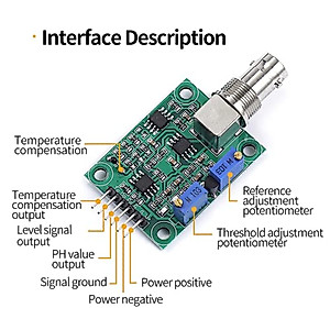 Teyleten Robot PH Value Data Detection and Acquisition Sensor Module Acidity and Alkalinity Sensor Monitoring and Control ph0-14 for Arduino