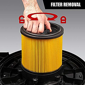 Vacmaster Replacement Standard Dry Cartidge Filter & Retainer Fits Vacmaster 5 to 20 Gallon Wet and Dry Vacuum