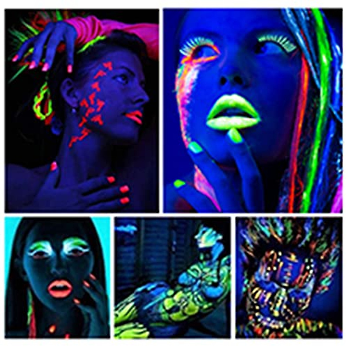 Glow in The Dark Powder 12 Colors Epoxy Resin Dye Luminous Pigment Safe Long Lasting for Fine Art, DIY Nail Art, Colorant, Acrylic Paint, DIY Crafts and Theme Party, 0.7oz Each