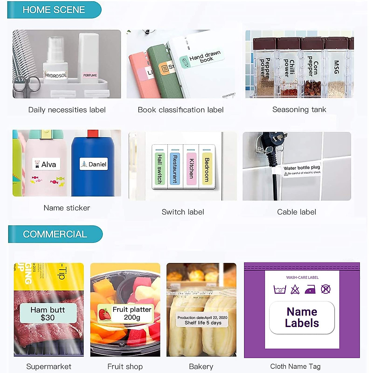 OFFNOVA 2.25" x 2.25" Thermal Direct Labels, Roll of 1500 Stickers Labels for Barcode, Address, with Perforation, Compatible with Rollo, Permanent Adhesive, White