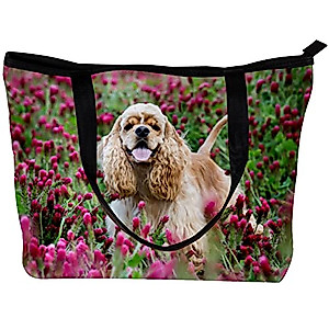 YZUOUZY Tote Bag for Women Purse,American Cocker Spaniel Clover dog,Shoulder Bag Portable Handbag Casual Crossbody Bag with Zipper