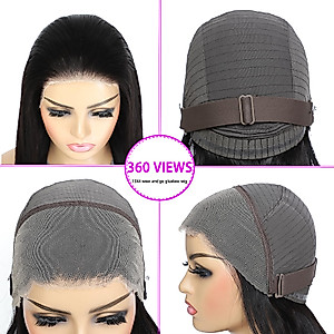 bunGiol Upgrade 13x4 Glueless Wigs Human Hair Pre Plucked Pre Cut 24 Inch Hd Straight Lace Front Wigs Human Hair 180% Wear And Go Glueless Wig For Black Women