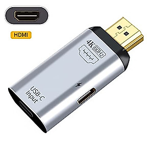 NFHK USB-C Type C Female Source to HDMI Sink HDTV & PD Power Adapter 4K 60hz 1080p for Phone & Laptop