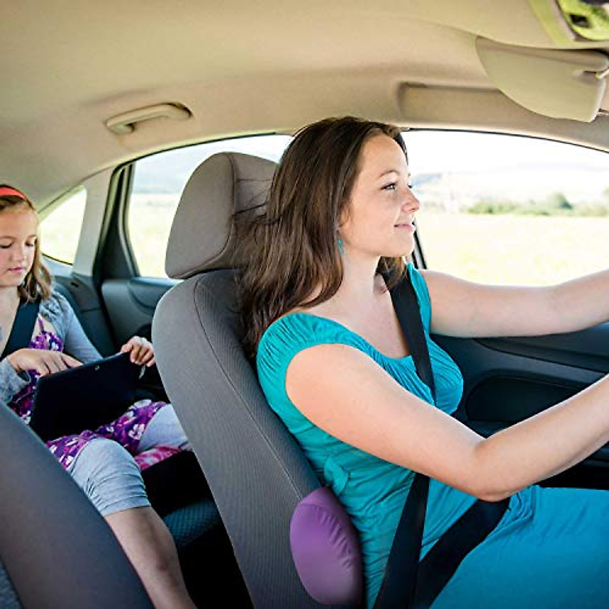Squishy Deluxe Tube Microbead Bolster Pillow with Stay-Cool Fill & Silky Removable Cover, Flexible, Head, Neck & Back Support for Home & Away, Carrying Case, 13 x 6 inches, Grey