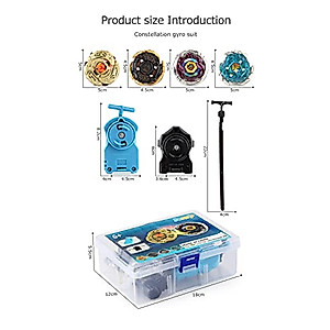 Battling Tops Metal Fusion Starter Set with 4D Launcher Grip Burst Battle Set Packed in Storage Case