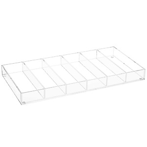 MyGift Premium Clear Acrylic Sunglass Holder Display Tray with 6 Compartments, Drawer Organizer Storage Case for Sunglasses, Reading Glasses, Eyewear, Jewelry, Makeup and Perfume Vanity Tray