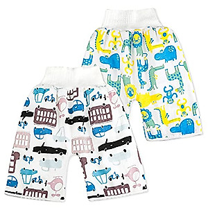 2 Packs Waterproof Diaper Pants Potty Training Pants for Baby Boy and Girl Night Time 4-8T