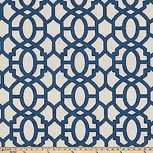 Pillow Perfect Trellis Outdoor 1 Piece Chair Cushion, Deep Seat, Weather, and Fade Resistant, Square Corner - 36.5" x 18", Blue/Ivory Nunu Geo, 1 Count