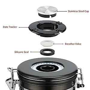 malmo Gradient Coffee Canister,Airtight Coffee Container with Date Tracker Lid, Stainless Steel Canister for Kitchen Food Storage 9oz, Copper Gradient