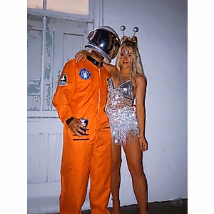 Alien Headband Halloween Alien Costume Accessories Alien Antenna Headband Adult with Face & Body Chunky Glitter Space Theme Party Favors for Women