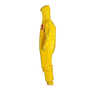 DuPont Tychem 2000 QC127S Disposable Chemical Resistant Coverall with Hood, Elastic Cuff and Serged Seams, Yellow, X-Large (Pack of 12)