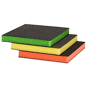 Bosch Professional 3-Piece Sanding Sponge S473 Best for Contour Set (Wood, Plastic and Metal, 98 x 120 x 13 mm, Accessories for Hand Sanding)