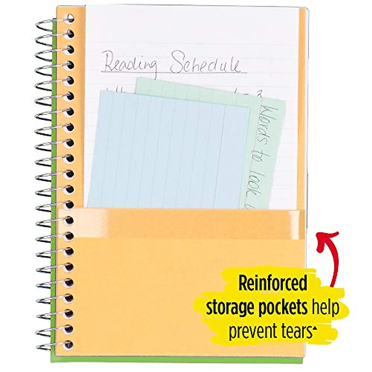 Five Star Spiral Notebook, 2 Subject, College Ruled Paper, 100 sheets, 9-1/2" x 6", Lime (72134)