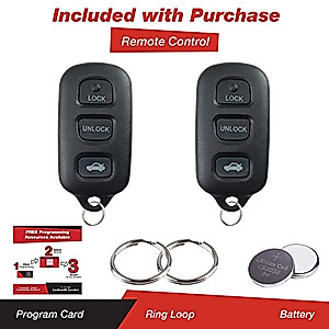 KeylessOption Keyless Entry Remote Control Fob Car Key Replacement for GQ43VT14T (Pack of 2)
