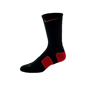 Nike Dri-FIT Elite Crew Basketball Socks Black/Varsity Red/Varsity Red Size X-Large