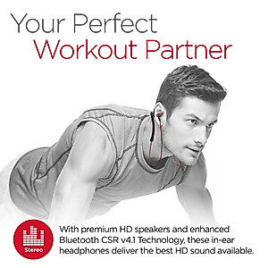 HyperGear Flex Wireless Bluetooth Earphones with Wrap Around Flexible Band and Built-In Mic
