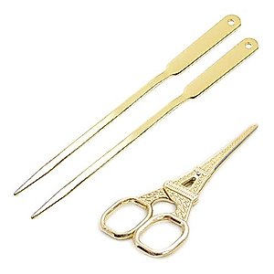 Gold Scissors and Letter Opener Set - Scissors and 2 Letter Openers, Luxury Set of Gold Office Supplies & Desk Accessories