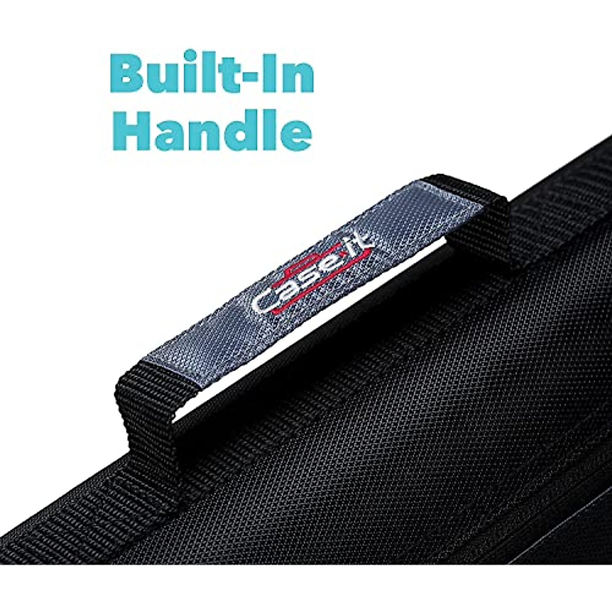 Case-it The Dual 2-in-1 Zipper Binder - Two 1.5 Inch D-Rings - Includes Pencil Pouch - Multiple Pockets - 600 Sheet Capacity - Comes with Shoulder Strap - Mint Blue Dual-101