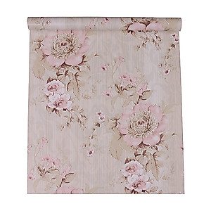 HDsticker Self Adhesive Vinyl Pink Peony Floral Shelf and Drawer Liner Contact Paper for Cabinets Dresser Drawer Walls Furniture Table Decal Removable 17.7X117 Inches
