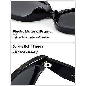 Veda Tinda Vision Oversized Square Sunglasses Trendy Retro Big Black Sunglasses for Women Polarized Men Sunglasses UV Protection